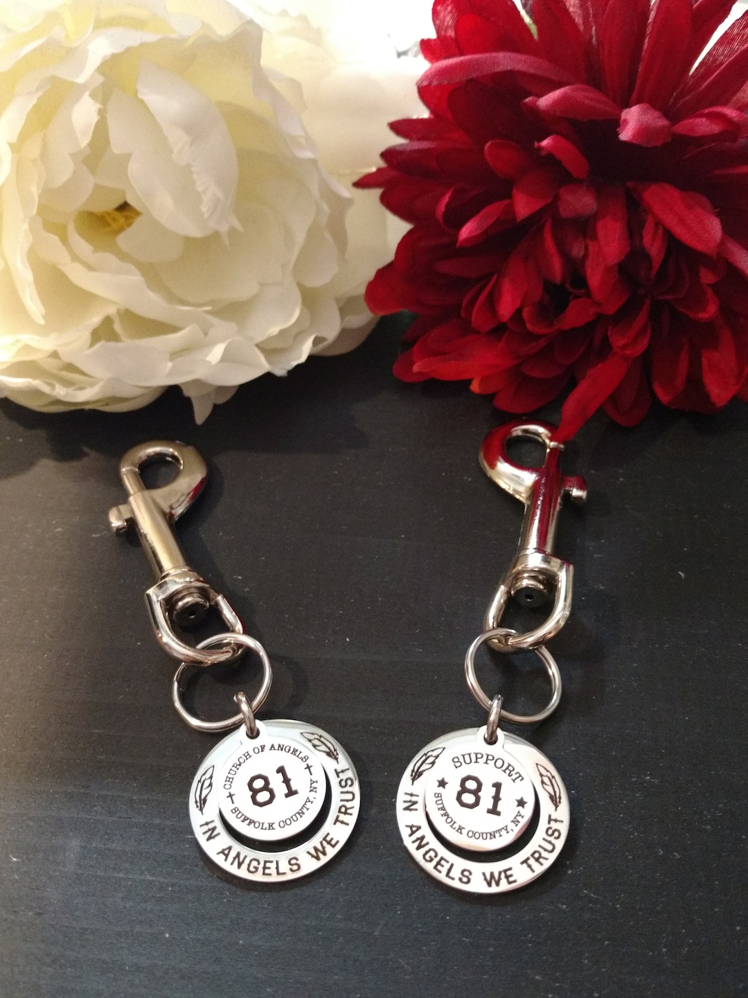 Support 81 in Angels We Trust Biker Keychain-81 Supporter Keychain ...
