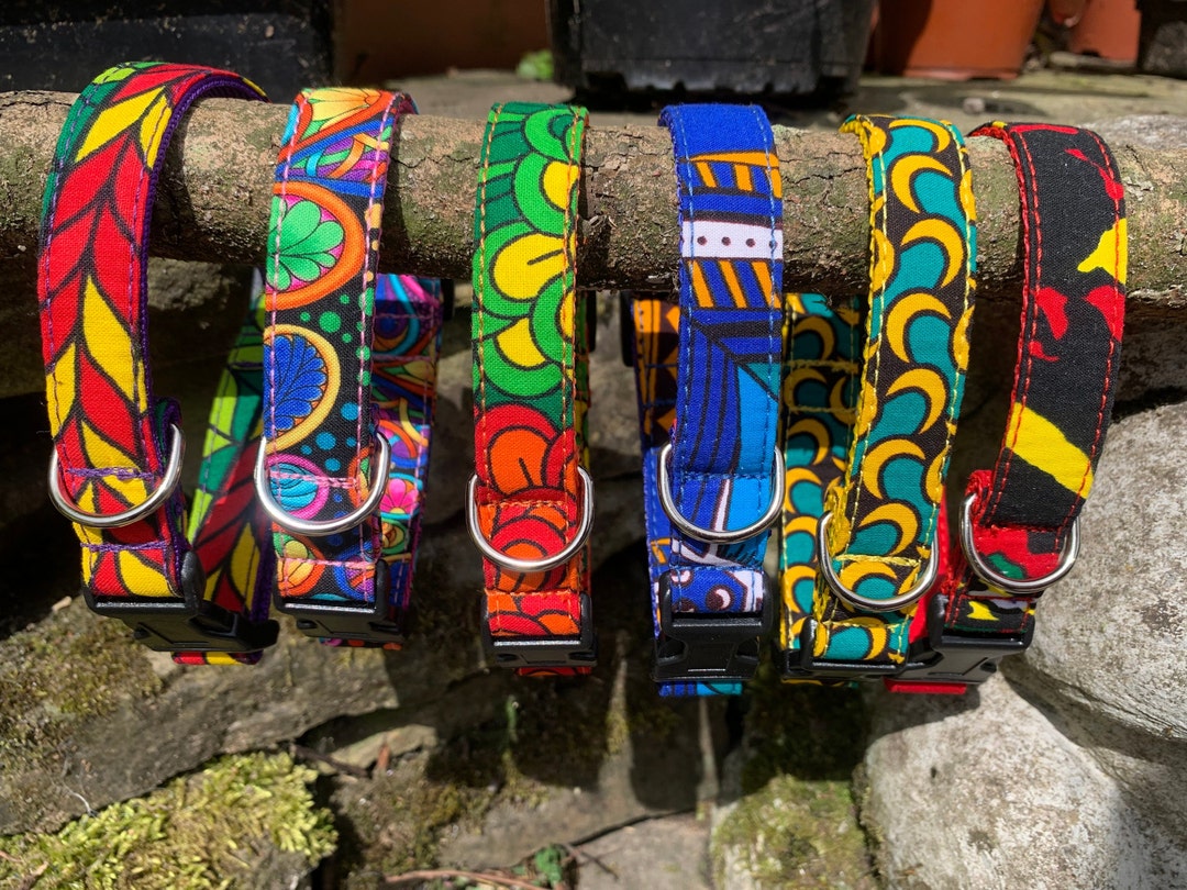 Vibrant Abstract Dog Collars / Dog Neckwear / Funky Colourful Designs ...