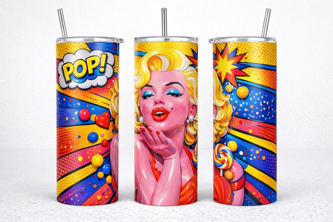 Pop Art Glamour Tumbler Wrap | Retro Comic Style 20oz Skinny Wrap - Etsy