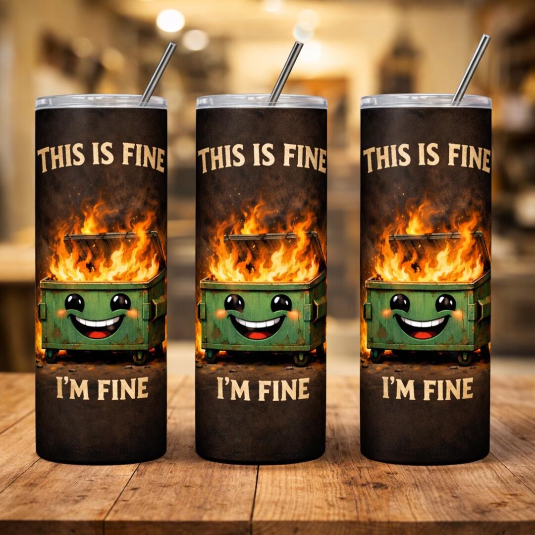 Dumpster Fire Tumbler Wrap | Funny Sarcastic 20oz Skinny Sublimation ...