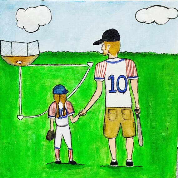 Acrylic Baseball Painting | Etsy