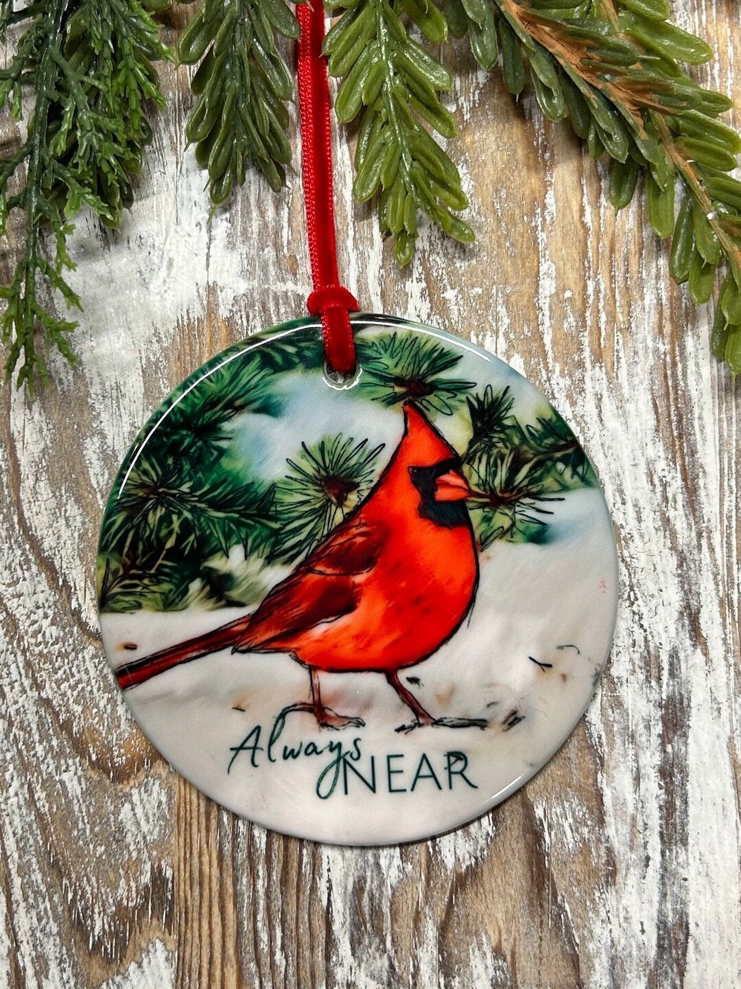 Sympathy Cardinal Always Near Christmas Ornament, Cardinal Christmas ...