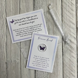Butterfly Miscarriage Memorial Glass Gem - Pocket Token, Sympathy Gift ...