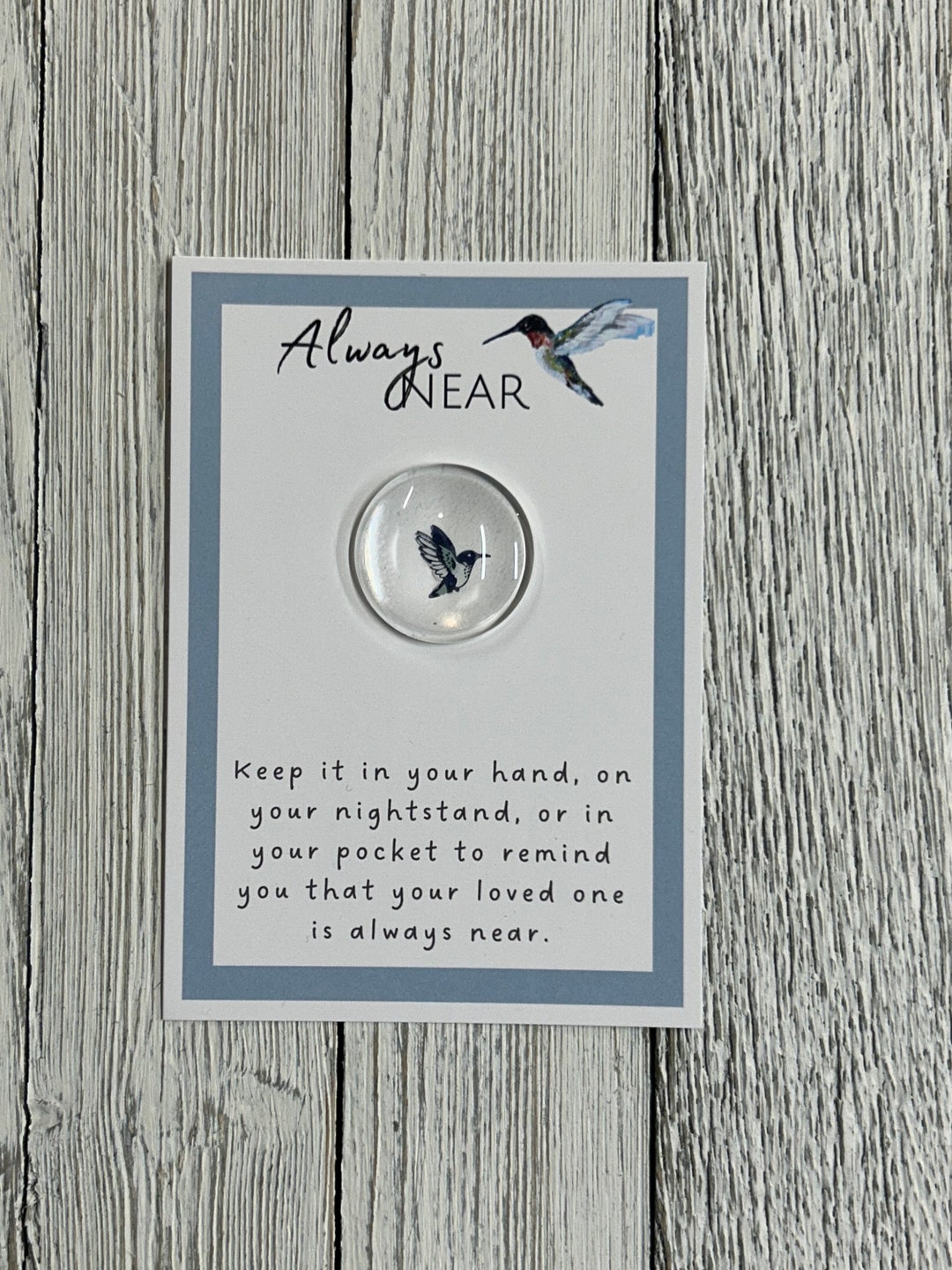 Hummingbird Always Near Glass Gem - Pocket Token, Angelversary ...