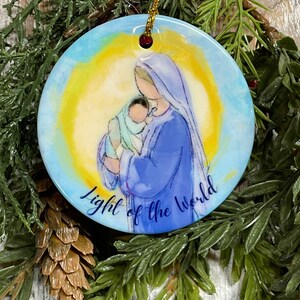 Virgin Mary and Jesus Christmas Ornament, Madonna and Child, Blessed ...