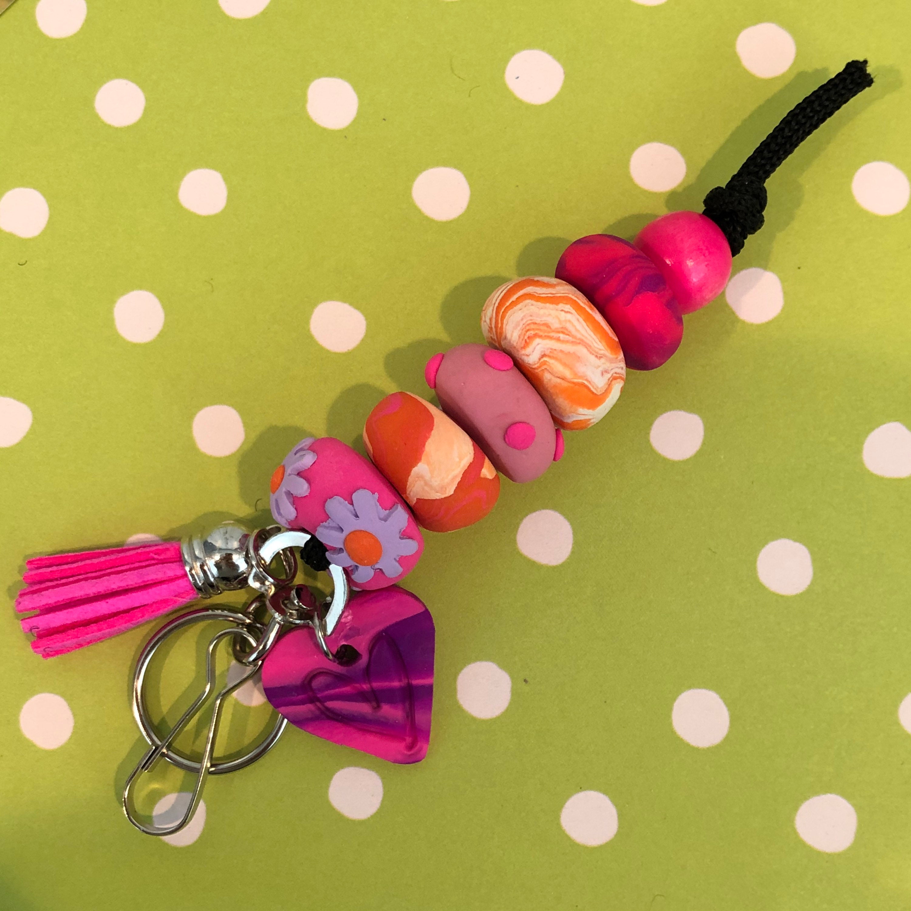 Happy Beaded Keychain-thoughtful gift/Mother’s Day/encouraging gift/