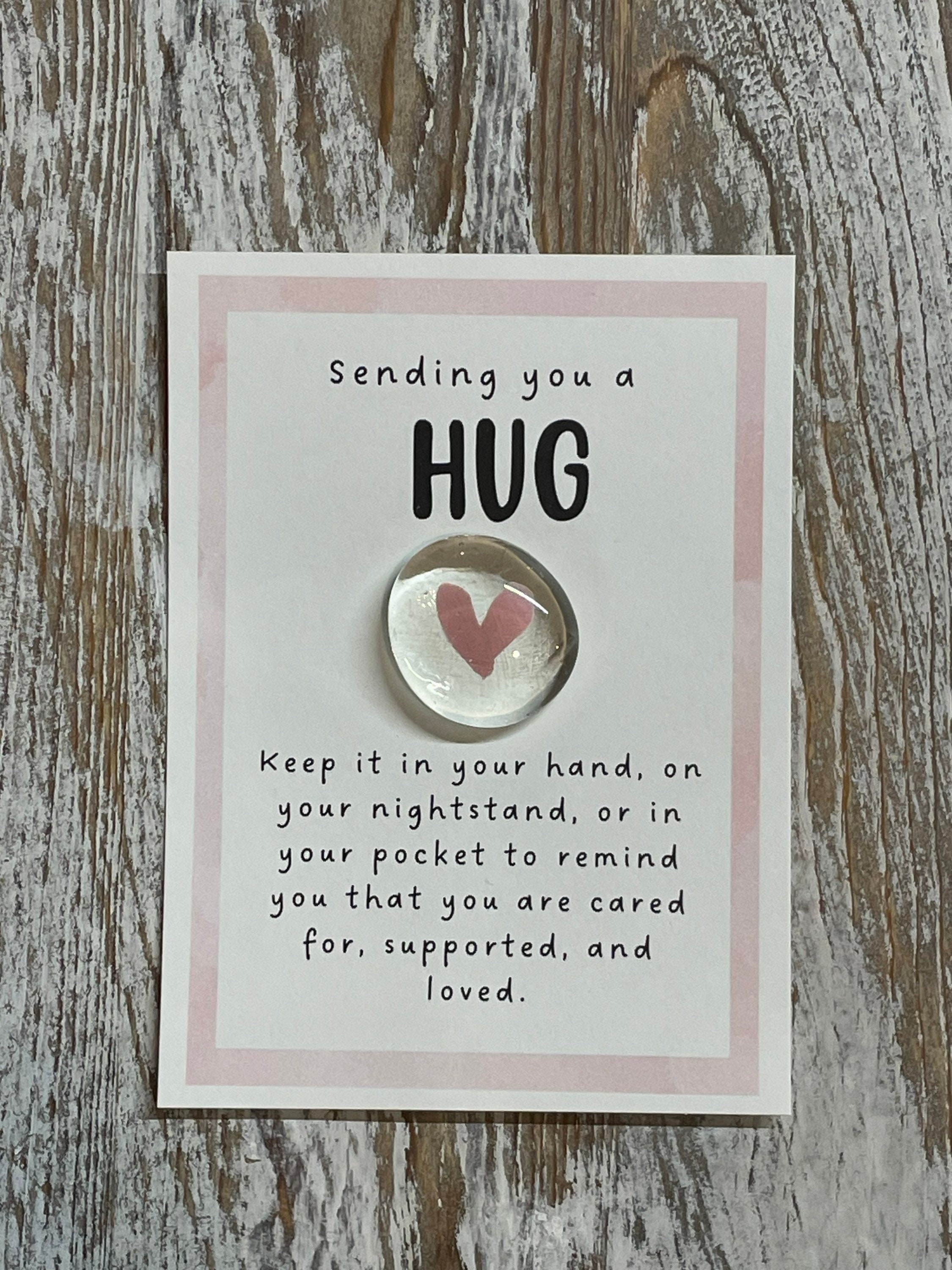 Hug Glass Gem, Pocket Token, Sending a hug, Anxiety Gift, Get Well Gift ...
