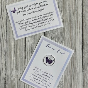 Butterfly Miscarriage Memorial Glass Gem - Pocket Token, Sympathy Gift ...