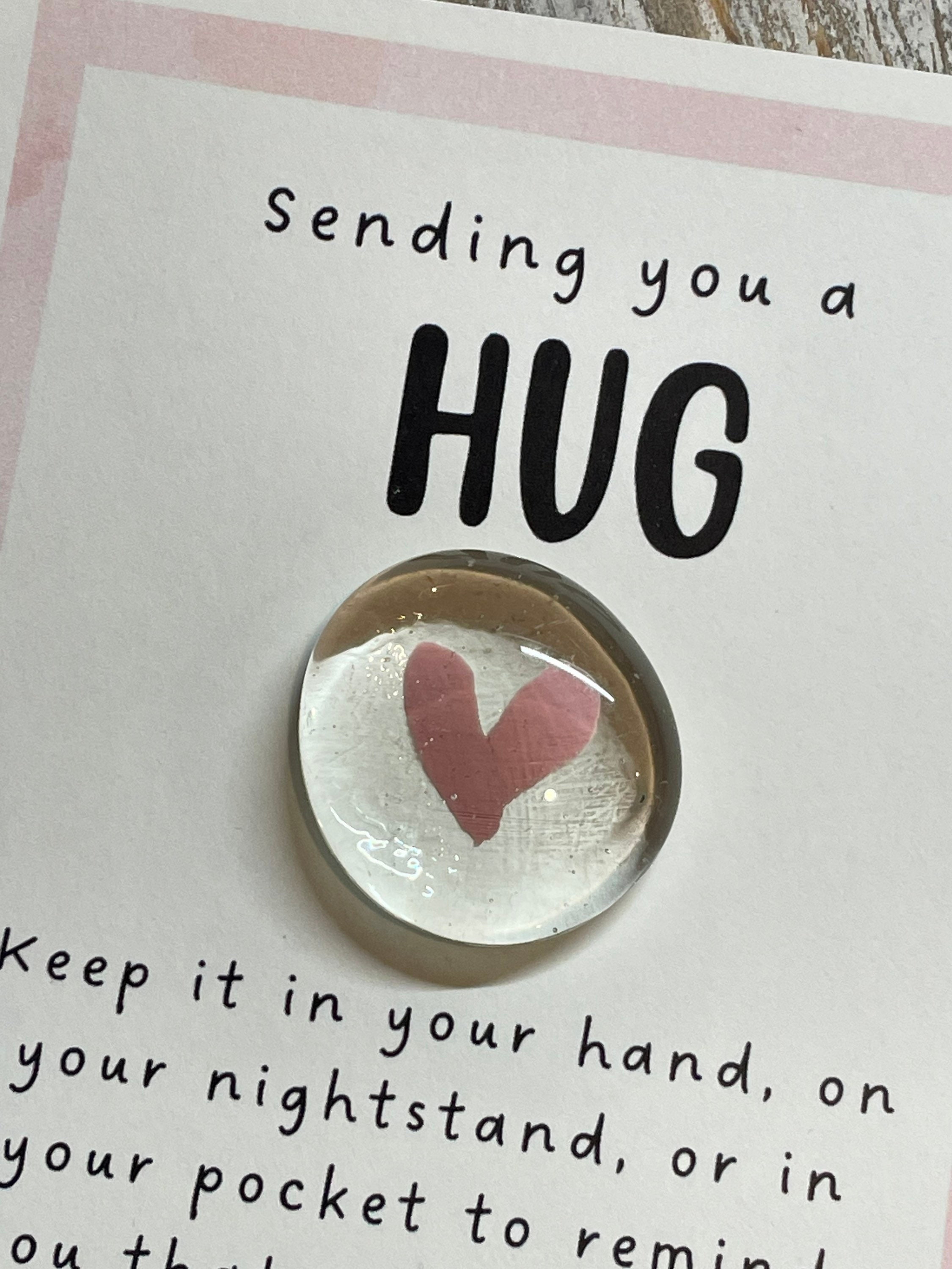 Hug Glass Gem, Pocket Token, Sending a hug, Anxiety Gift, Get Well Gift ...