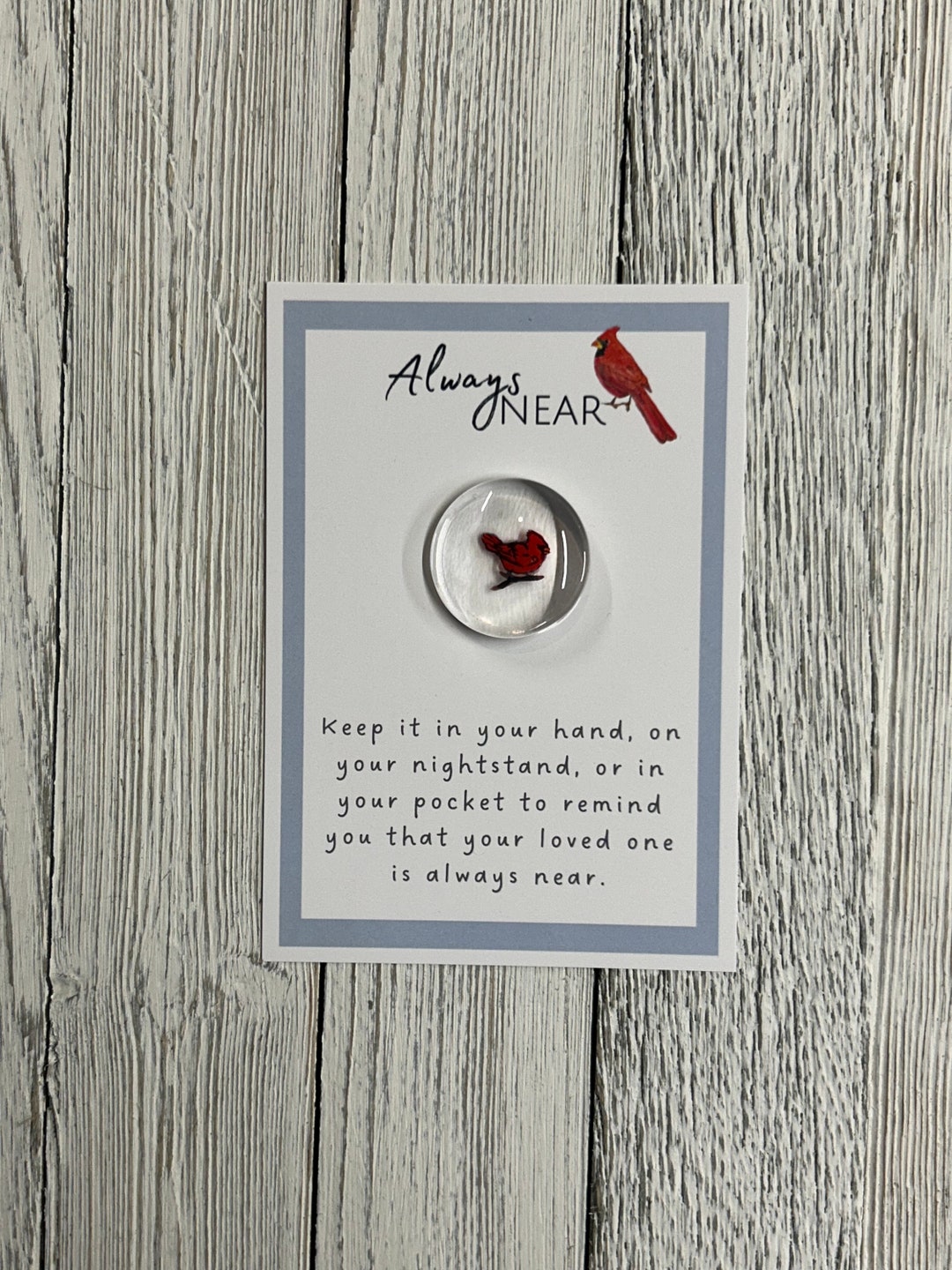 Cardinal Always Near Glass Gem - Pocket Token, Angelversary ...
