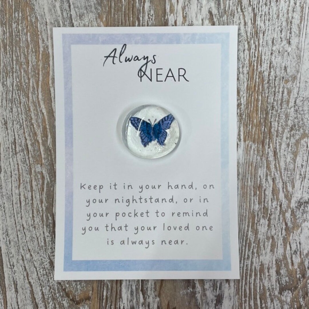 Butterfly Always Near Glass Gem, Pocket Token, Angelversary ...