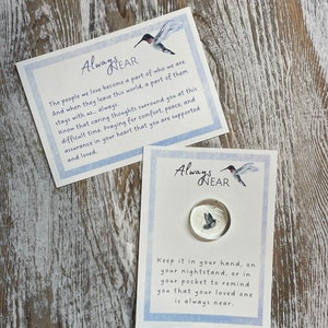 Hummingbird Always Near Glass Gem, Pocket Token, Angelversary ...