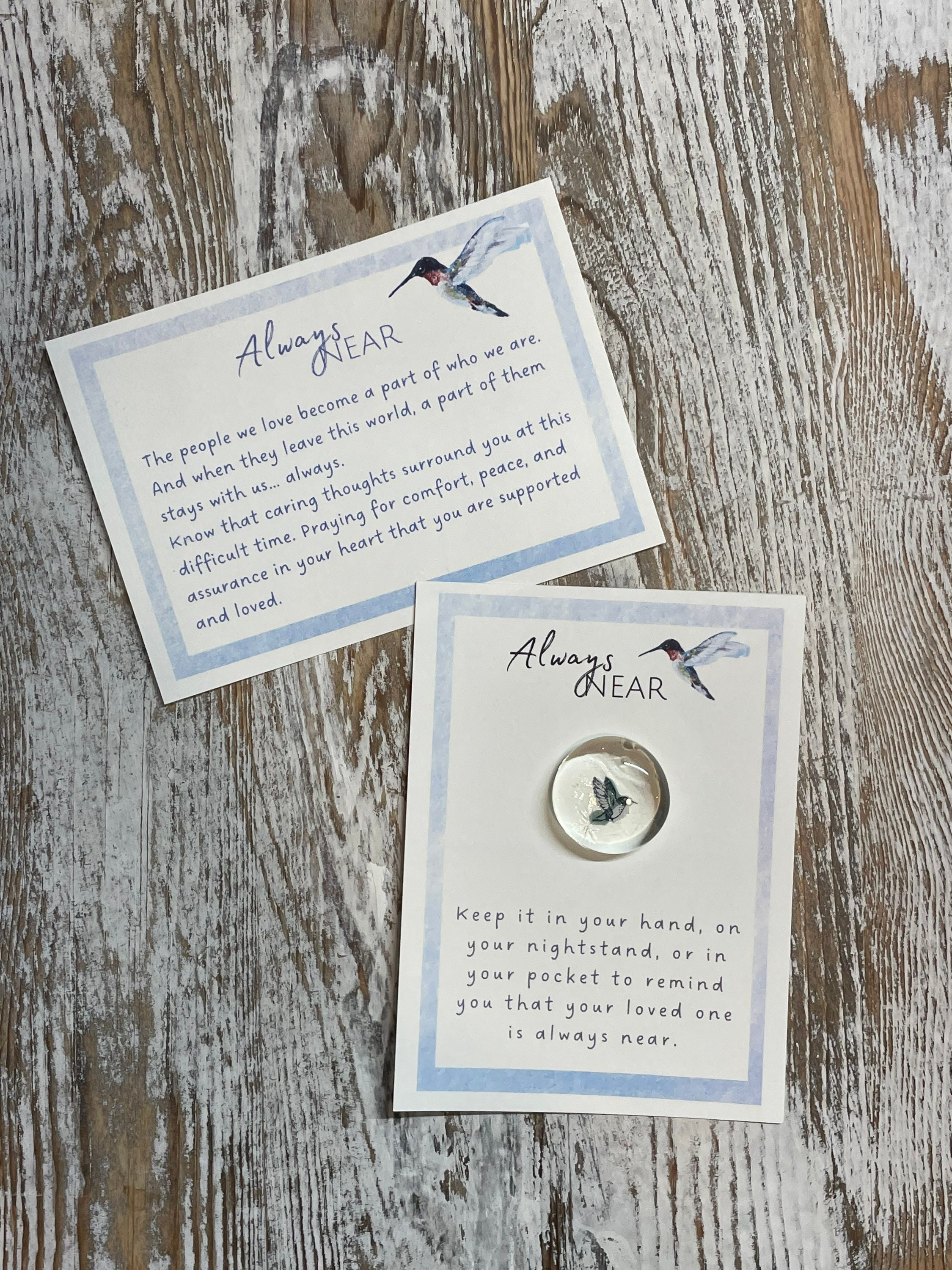 Hummingbird Always Near Glass Gem, Pocket Token, Angelversary ...