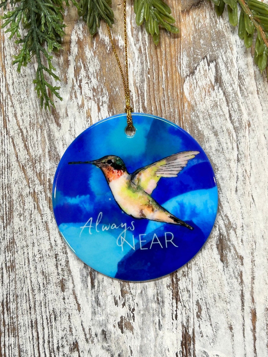 Sympathy Hummingbird Always Near Christmas Ornament, Bereavement Gift ...