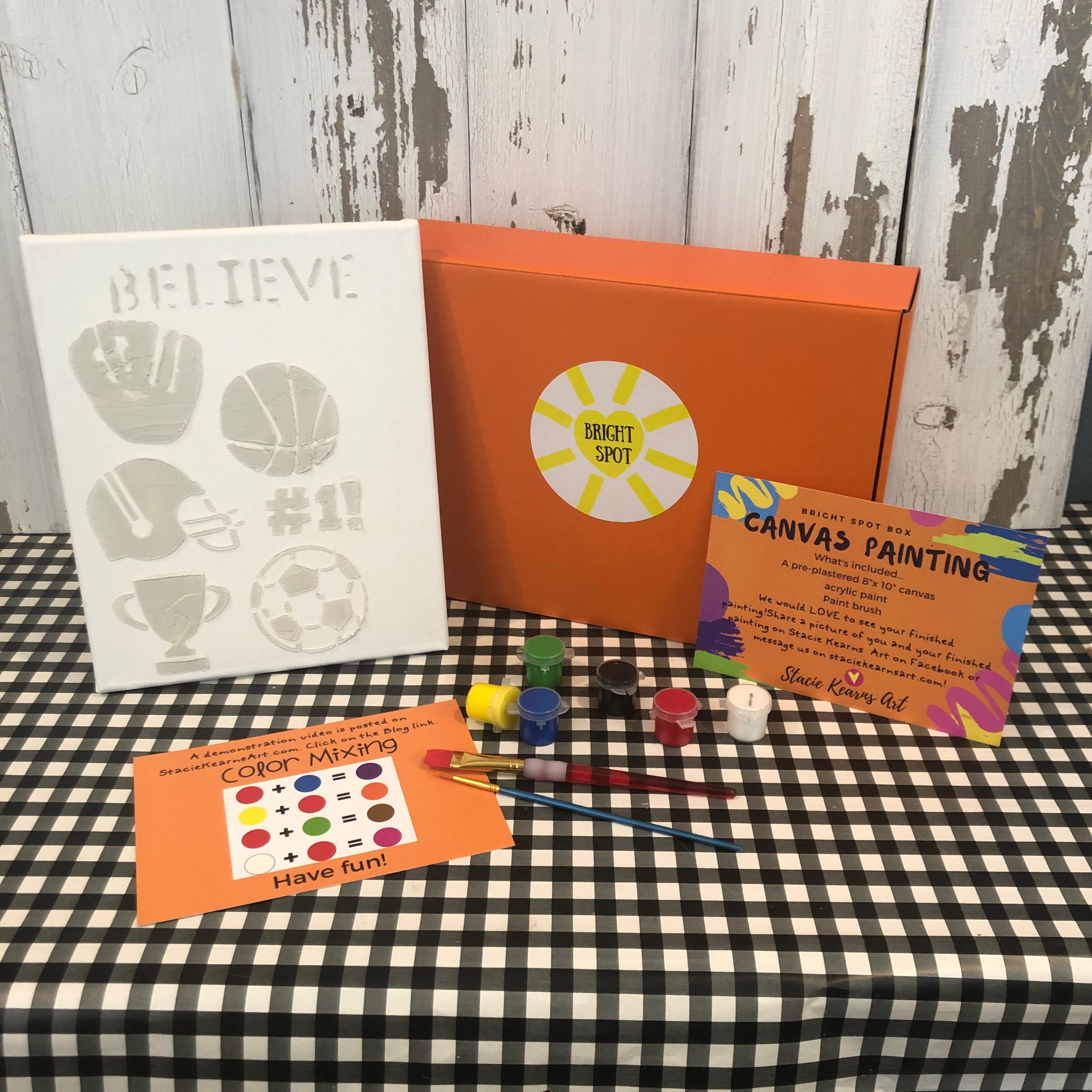 Canvas Painting Bright Spot Box -paint party/kid’s painting/adult ...
