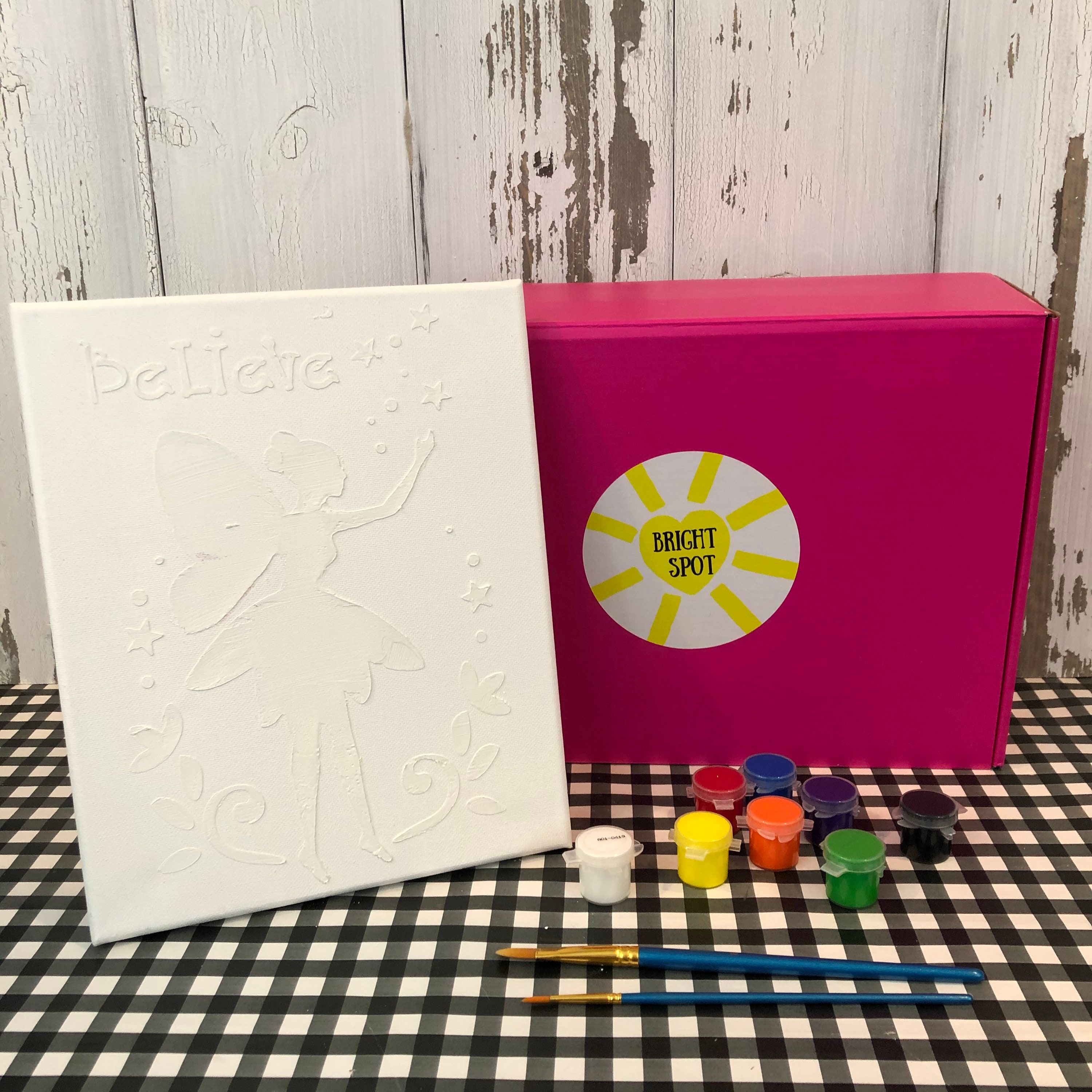 Canvas Painting Bright Spot Box Believe -paint party/ kids craft gift ...