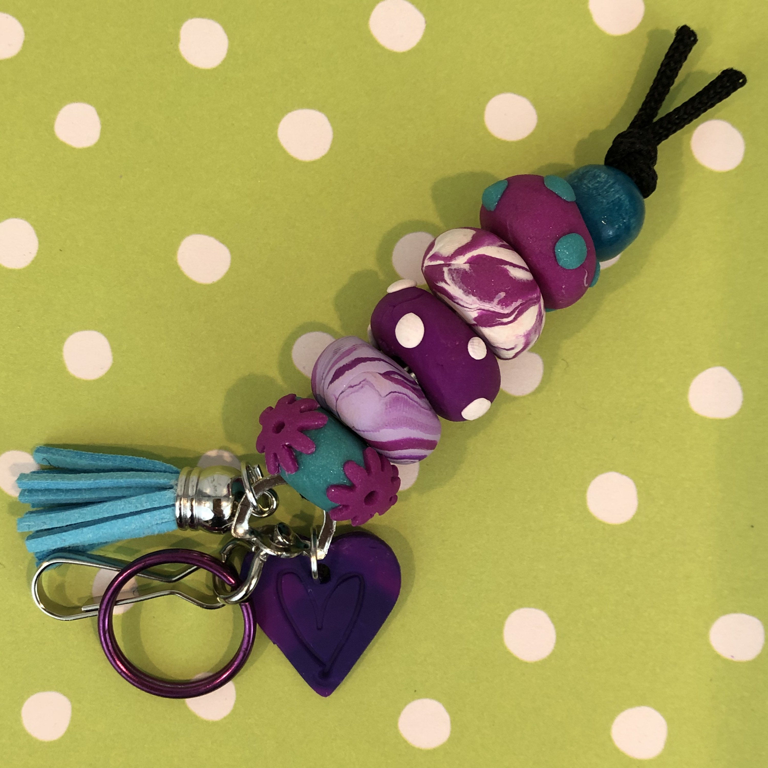 Happy Beaded Keychain-thoughtful gift/Mother’s Day/encouraging gift/