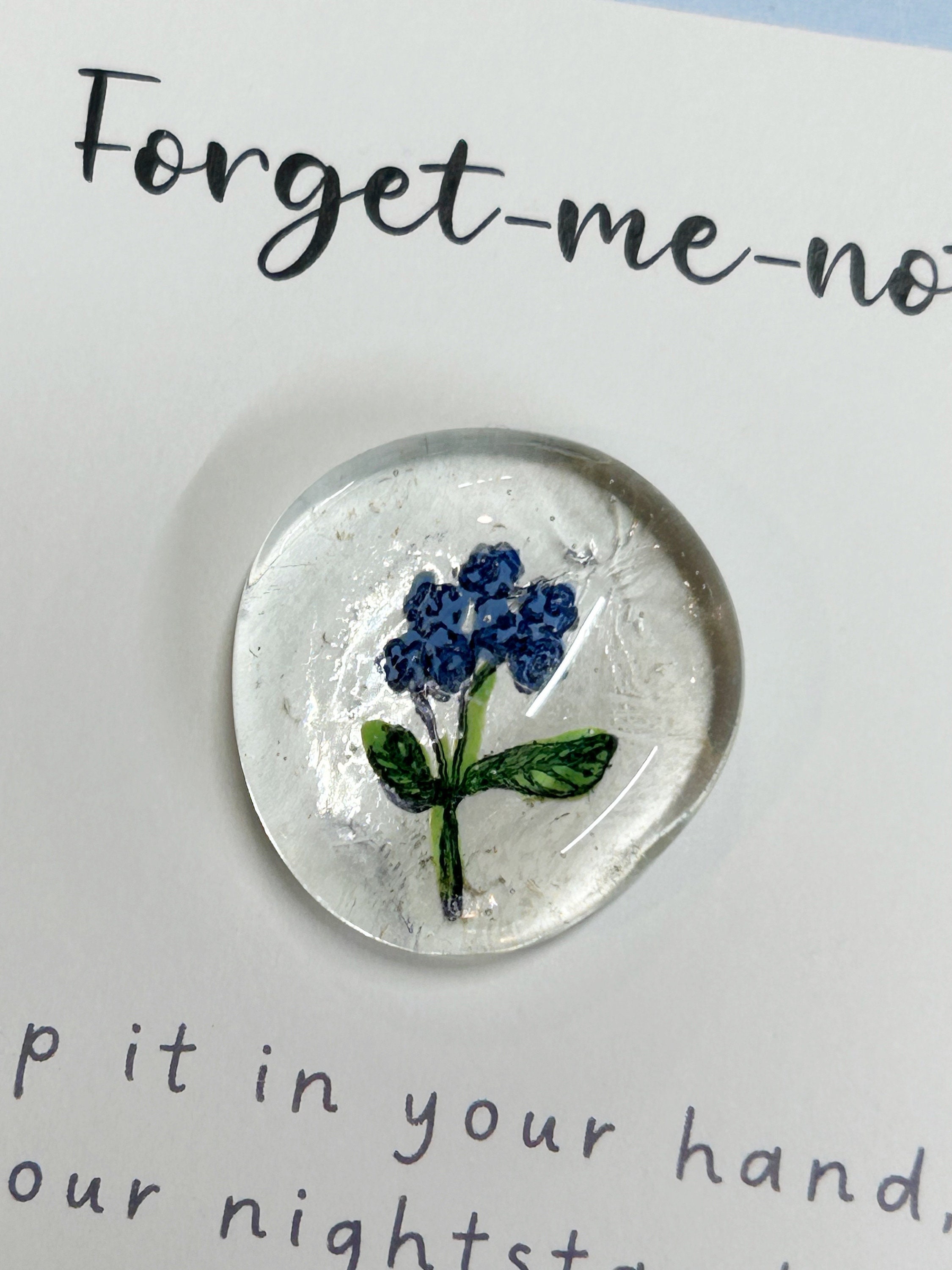Forget-me-not Glass Gem, Angelversary, Remembrance Gift, Condolence ...