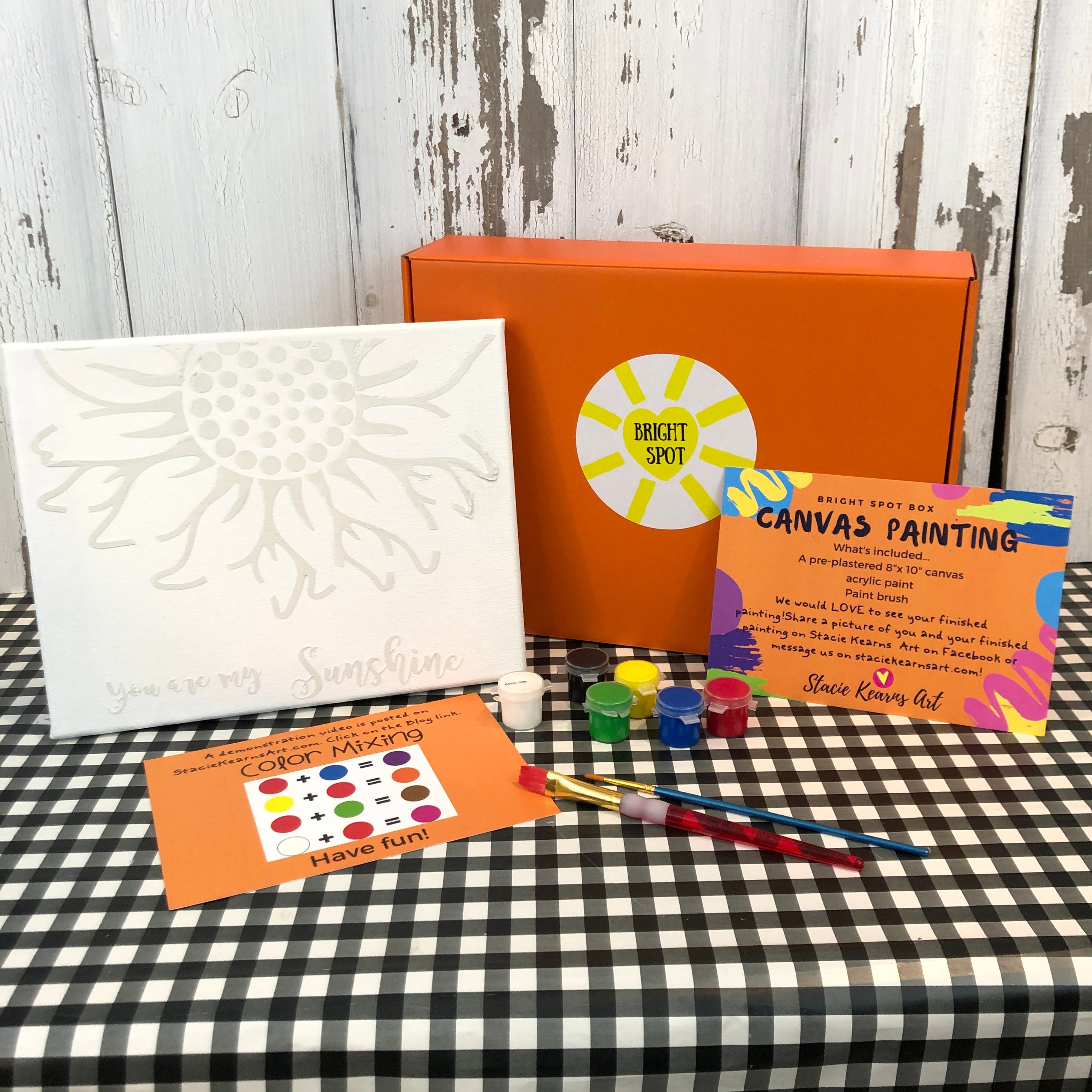 Canvas Painting Bright Spot Box -paint party/kid’s painting/adult ...