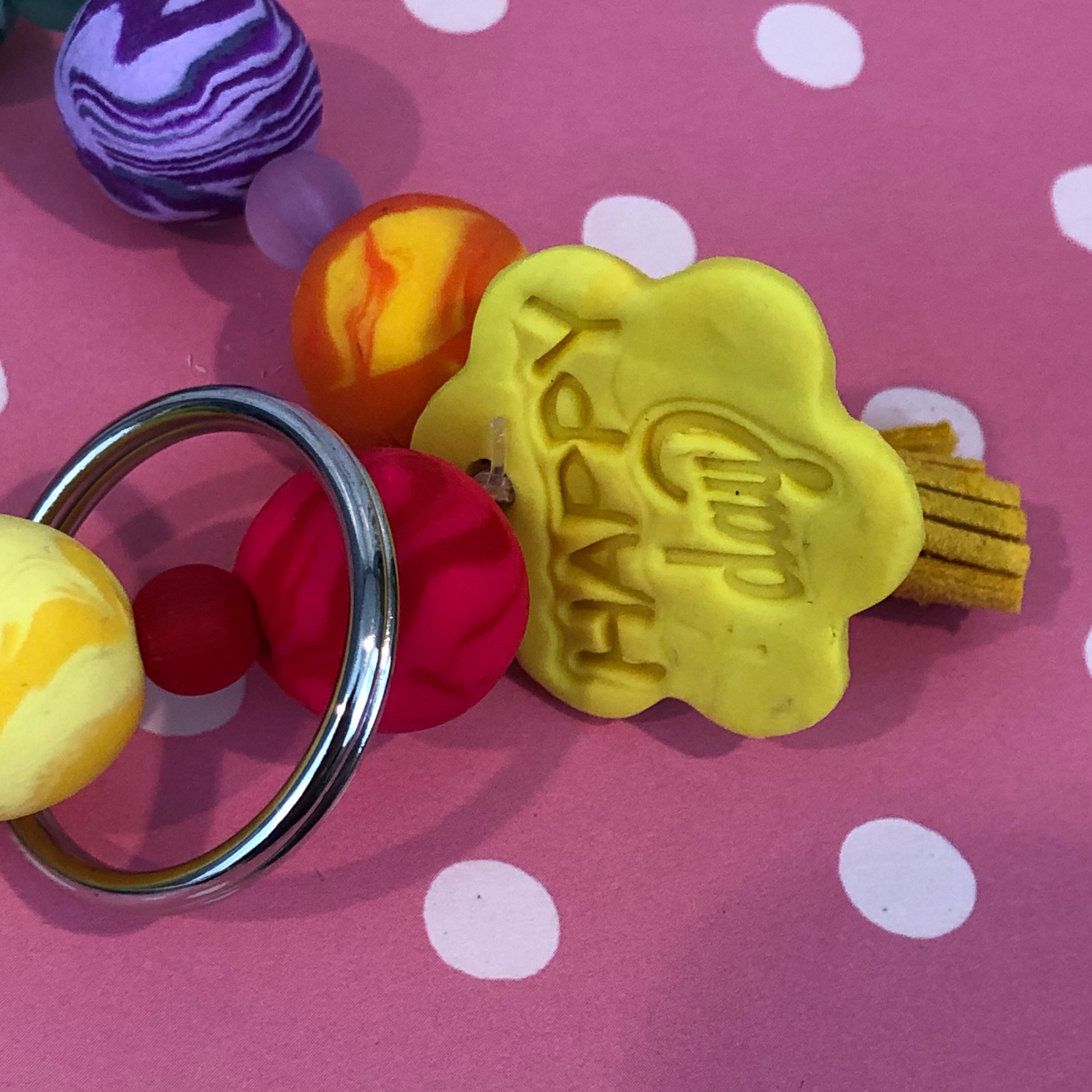 Keychain Bracelet-Key wristlet, clay beaded keychain, unique gift under ...