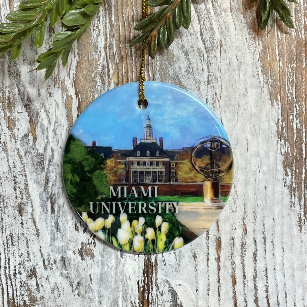 Miami University Ceramic Christmas Ornament, Oxford Ohio, Collage ...