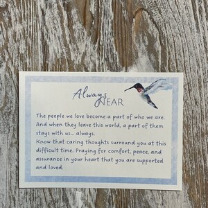 Hummingbird Always Near Glass Gem, Pocket Token, Angelversary ...