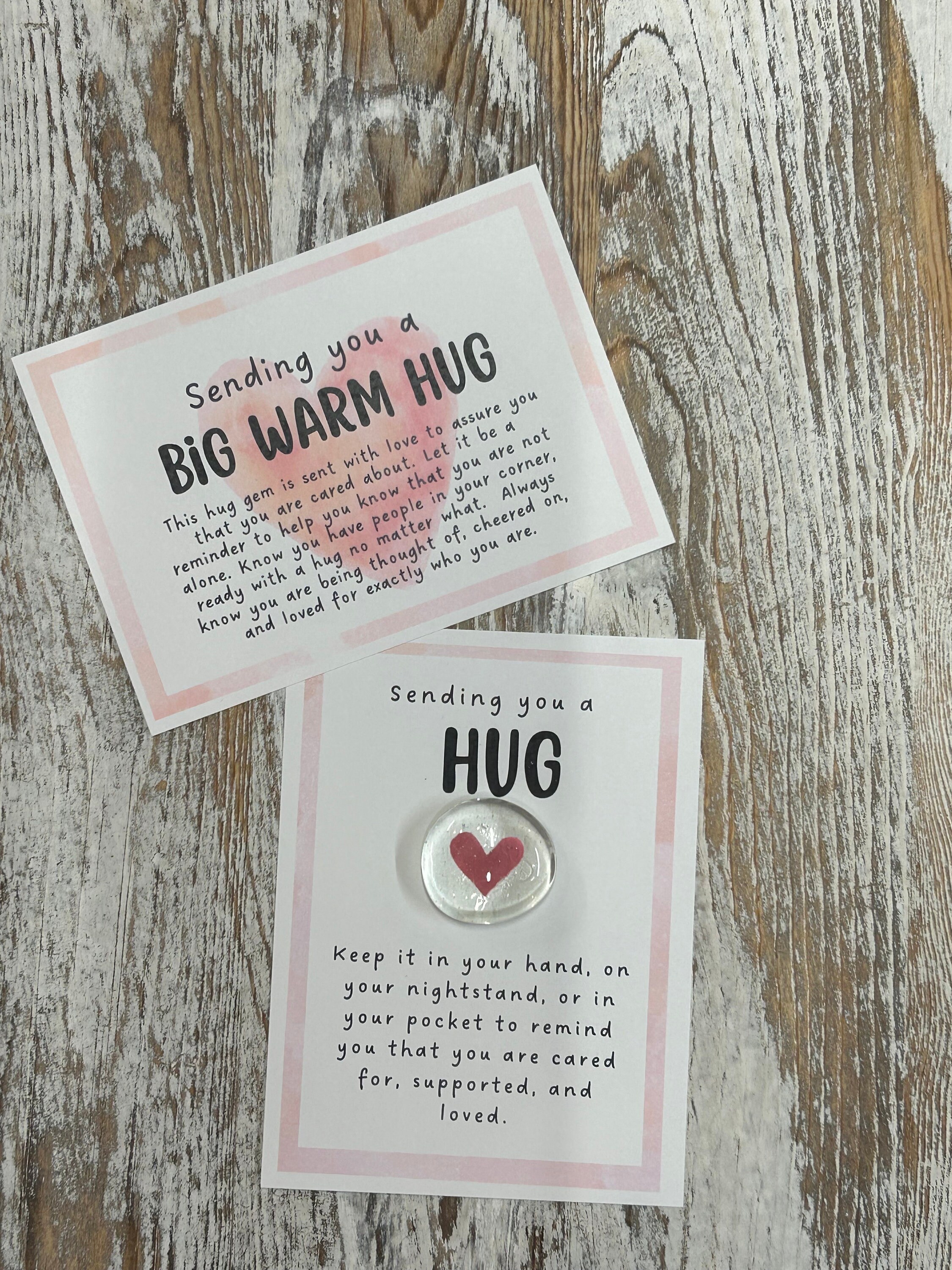 Hug Glass Gem, Pocket Token, Sending a hug, Anxiety Gift, Get Well Gift ...