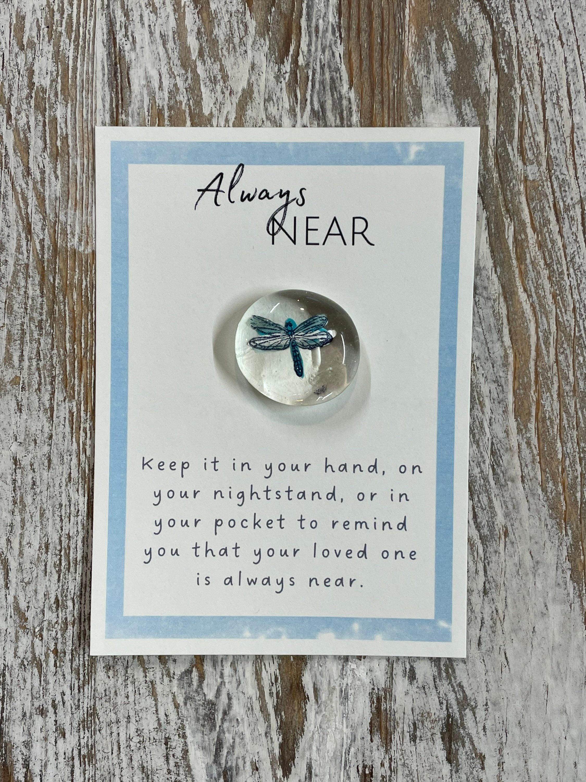 Dragonfly Always Near Glass Gem, Angelversary, Remembrance Gift ...