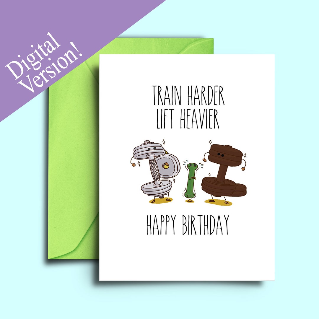 Printable Crossfit Birthday Card for Workout Fitness Girlfriend Weight ...