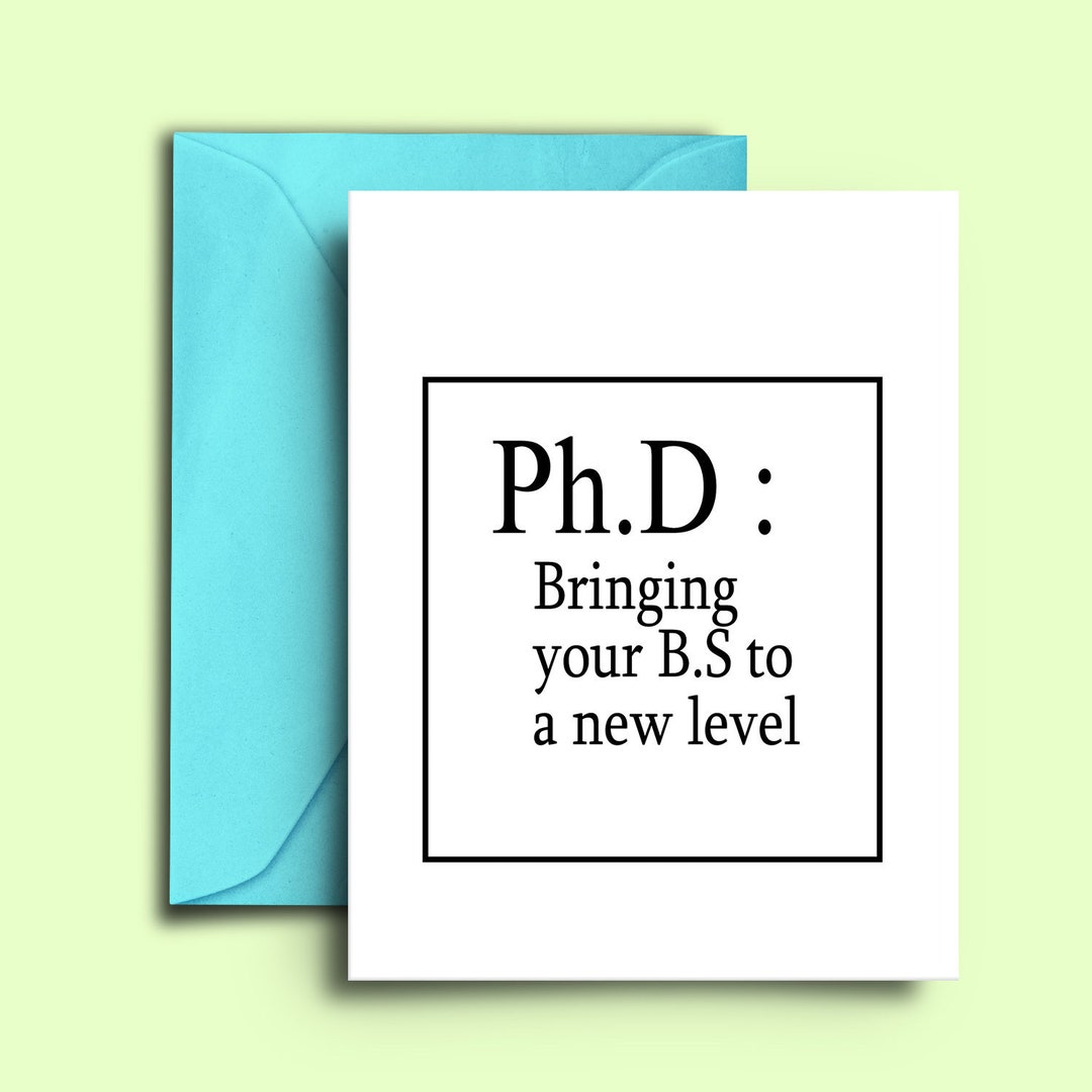 Funny Phd Graduation Card: Sarcastic Doctorate Gift - Etsy