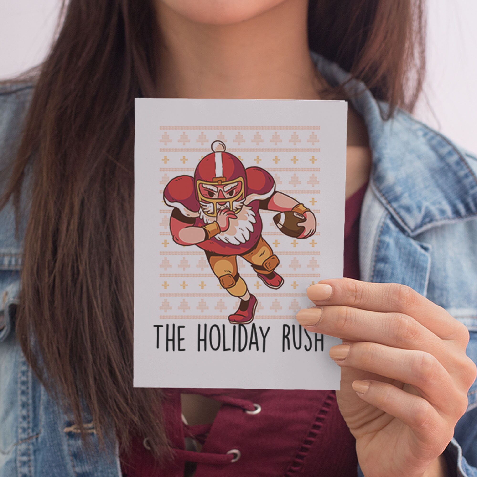 Printable American Football Christmas Card - A5 Blank Card for NFL Fans ...
