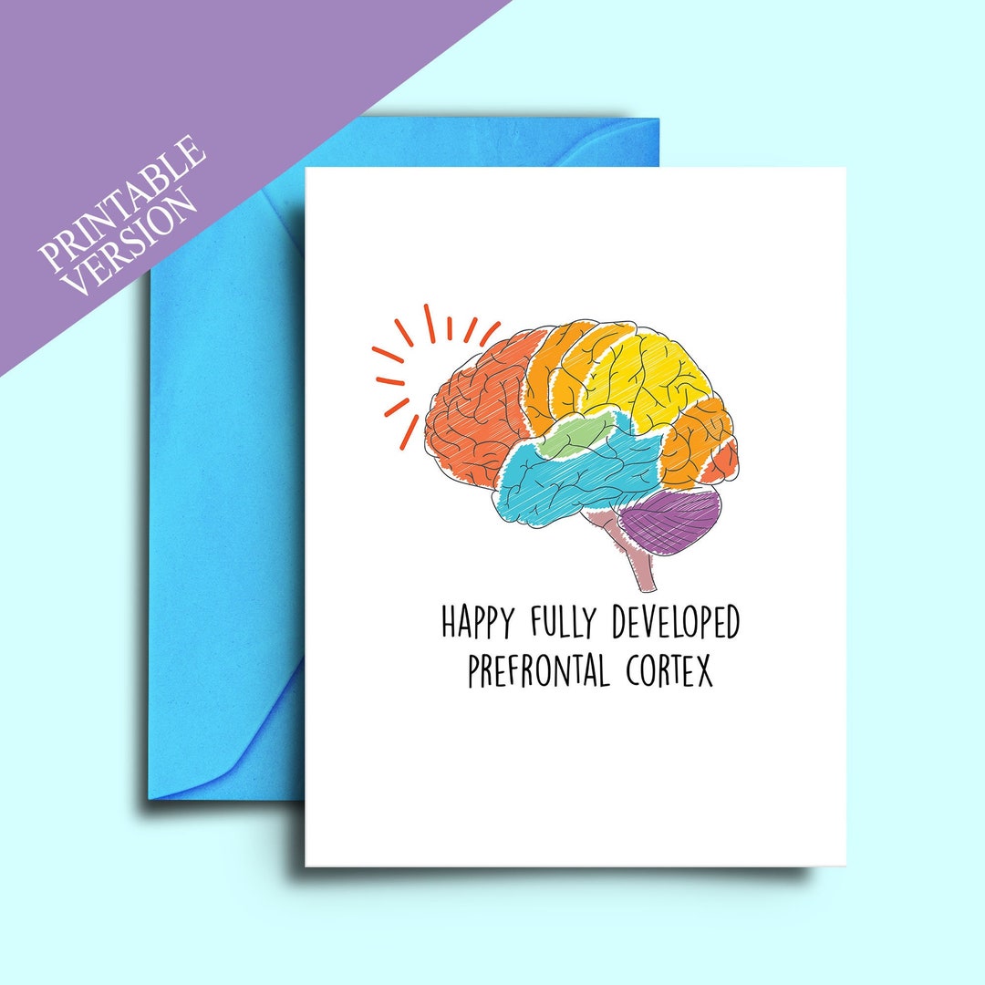 Neuroscience 25th Birthday Card: Brain Anatomy (printable A5) - Etsy