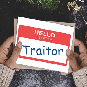 Funny TRAITOR Farewell Card for Coworker Rude Goodbye Card - Etsy