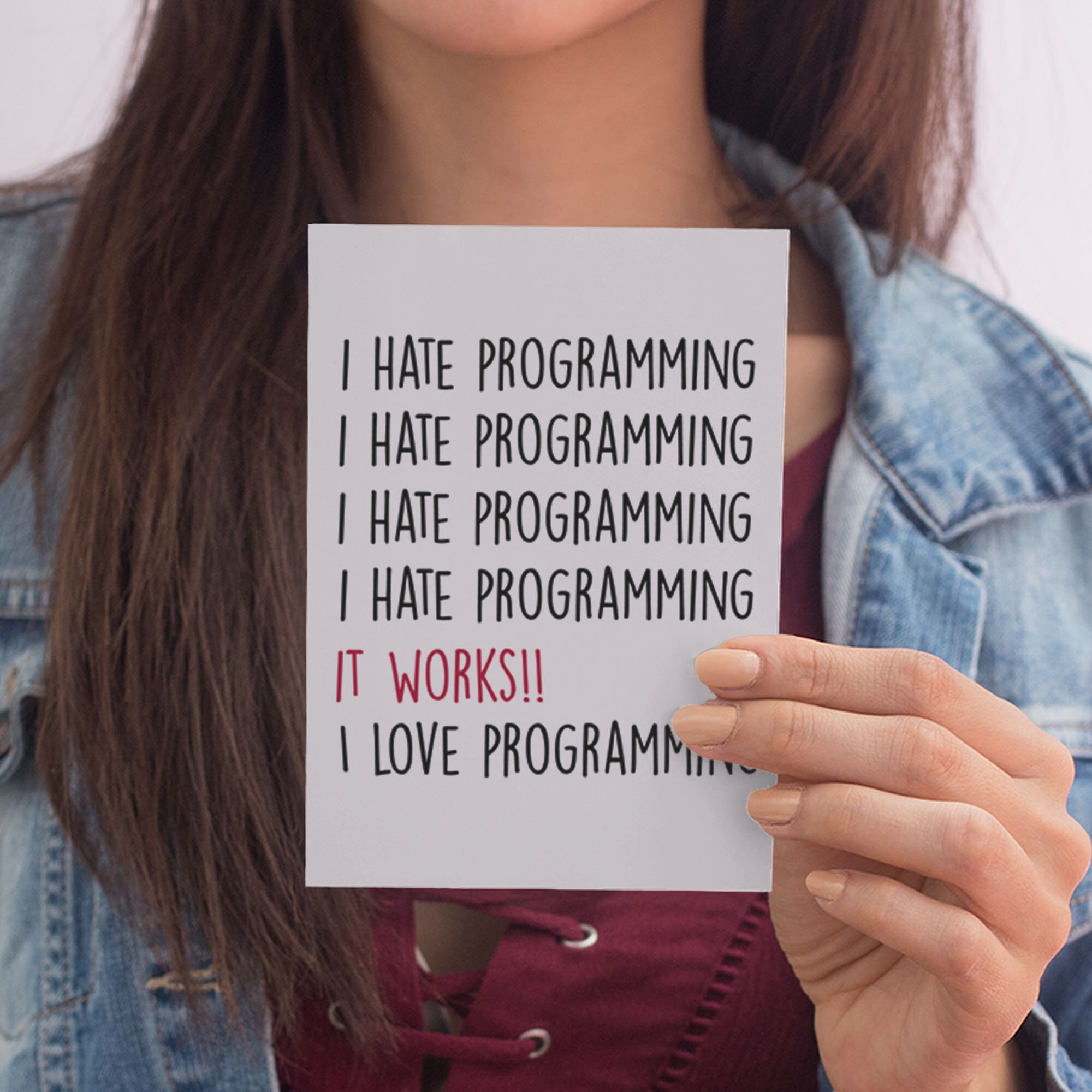 Funny Card for Web Developer, Website Programmer, I Hate Programming, I ...