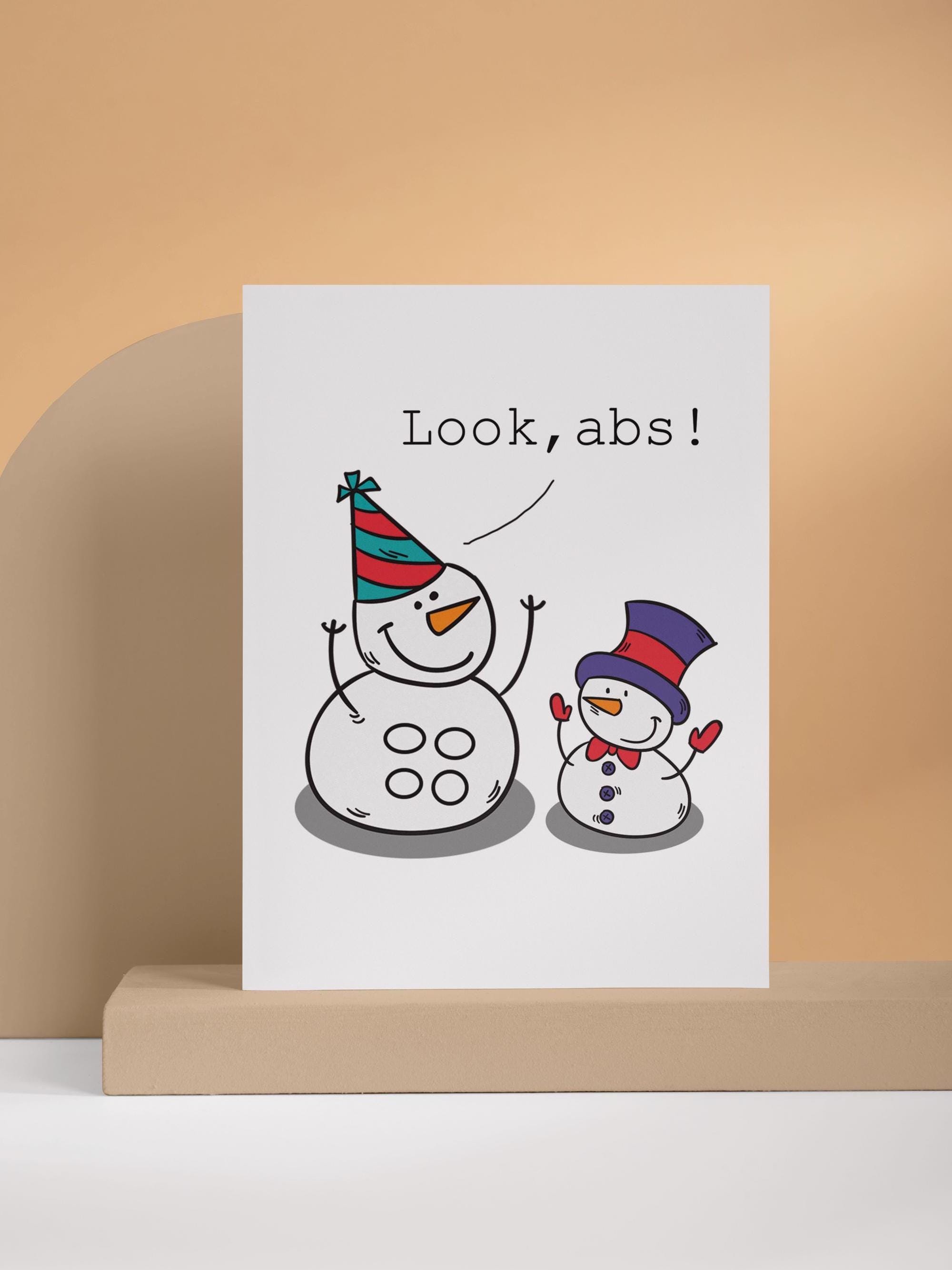 Funny Snowman Abs Christmas Card: Gym Fitness Holiday Card - Etsy