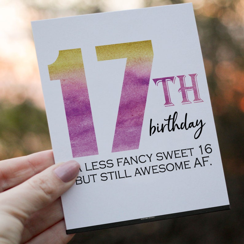 17th Birthday Card for Teenagers - Sweet 17 Birthday Card for Daughter ...