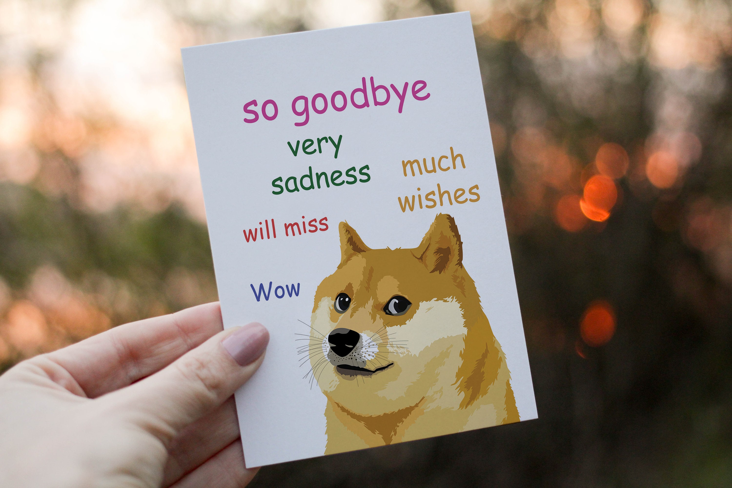 Doge Meme Farewell Card - Funny Goodbye Card for Dog Lover, Meme Lover ...
