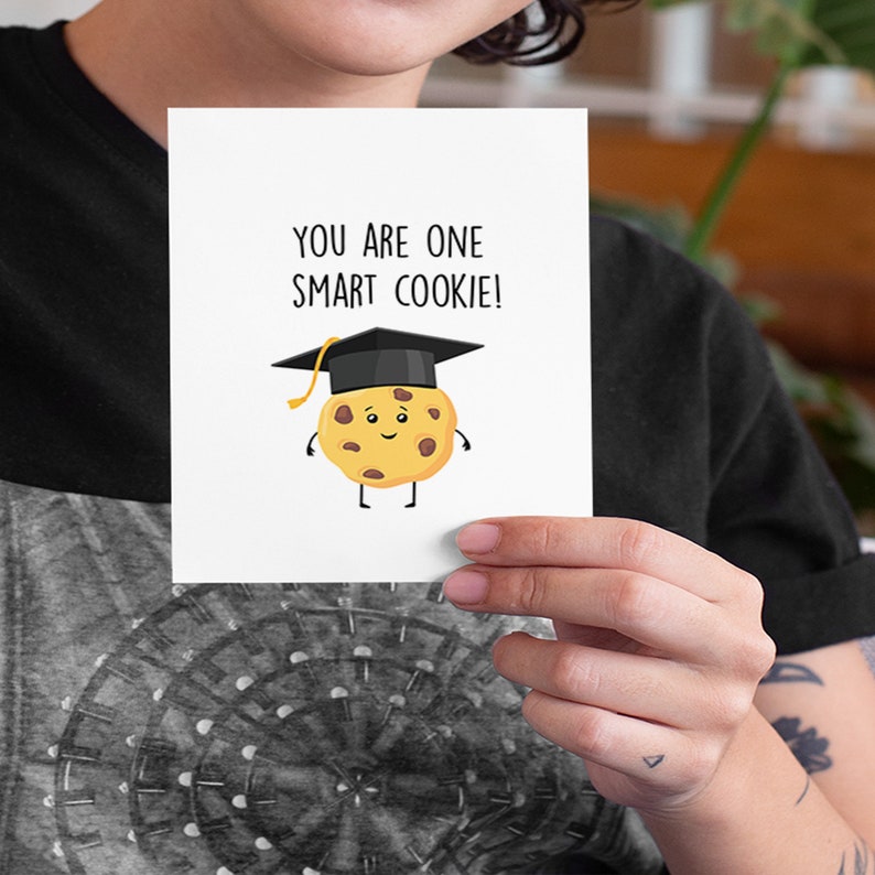 Printable Cute Graduation Card You Are One Smart Cookie A5 Blank Card ...