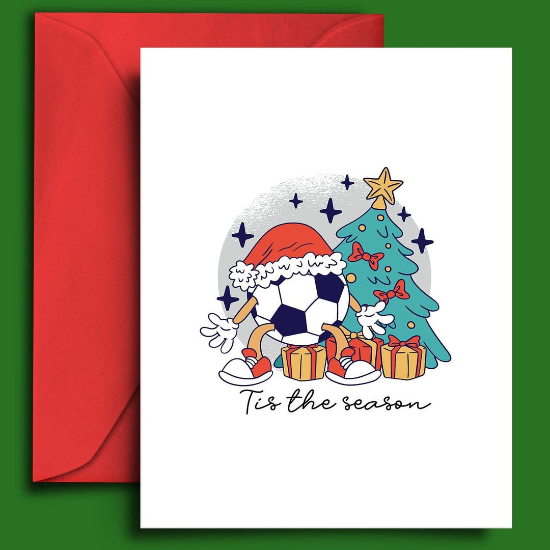 Football / Soccer Christmas Card for Coach, Footballer - Simple A5 Tis ...