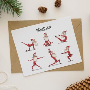 Printable Yoga Christmas Card, Yoga Greeting Cards for Yoga Teachers ...