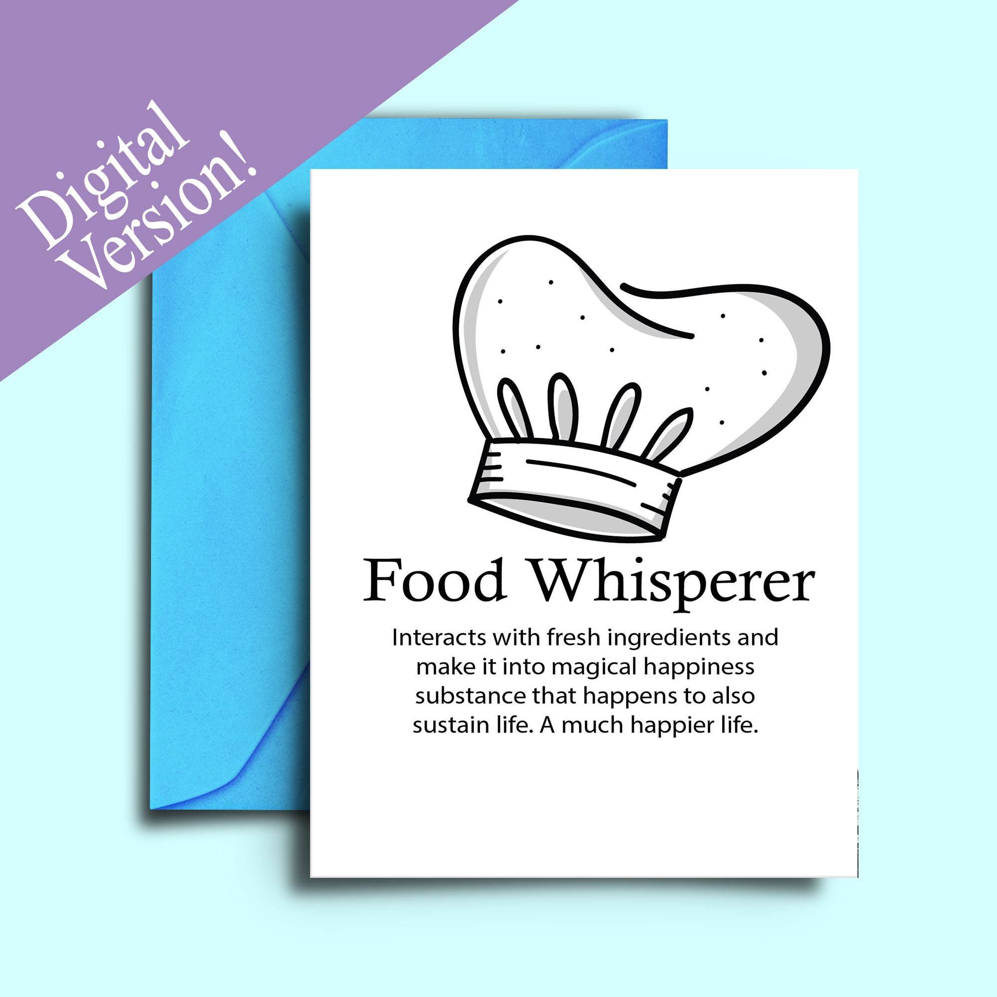 Printable Card for Chefs, Culinary School Graduate, Favorite Private ...