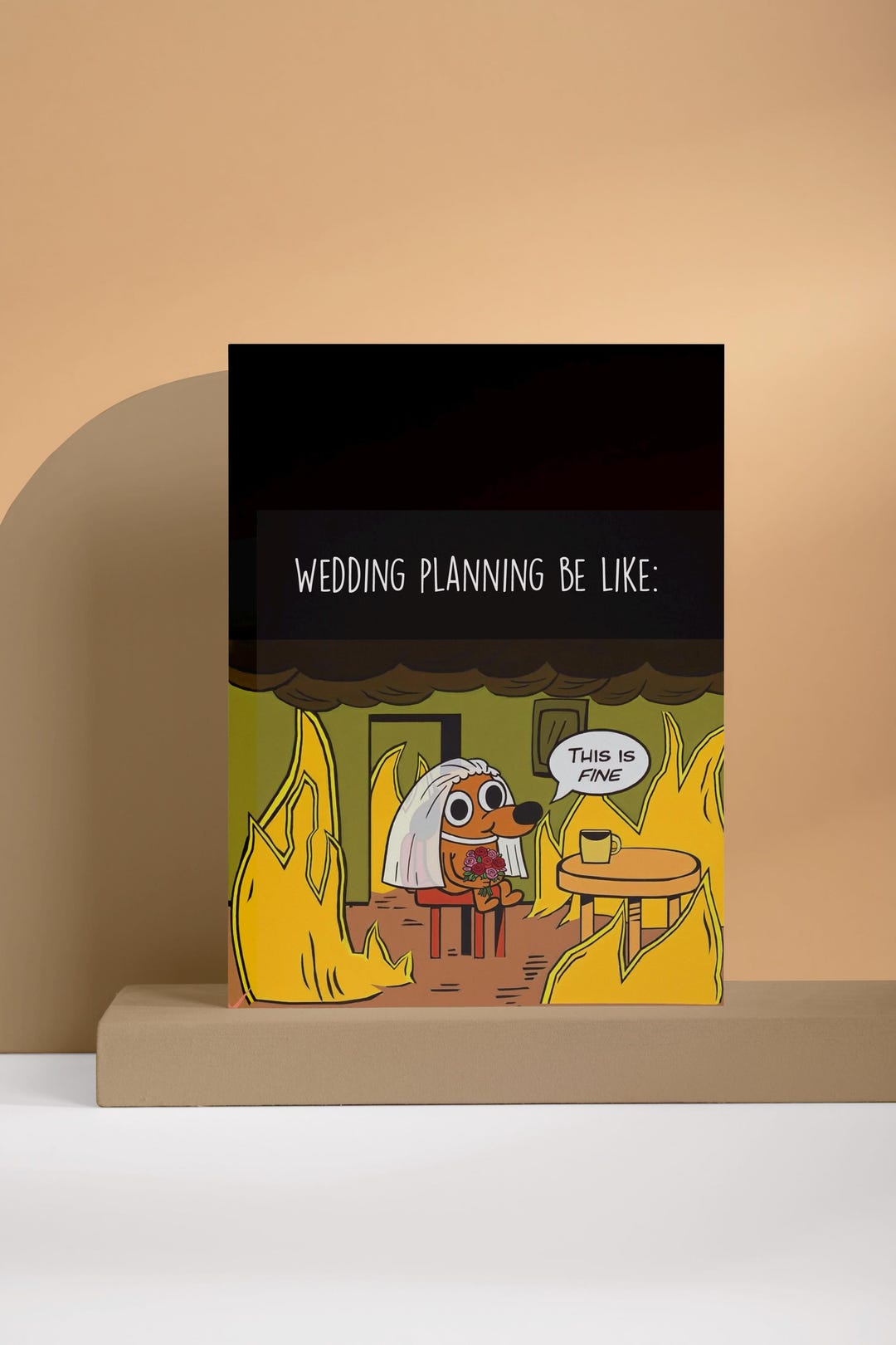 Funny This is Fine Meme Engagement, Bridal Shower Card - Sarcastic ...
