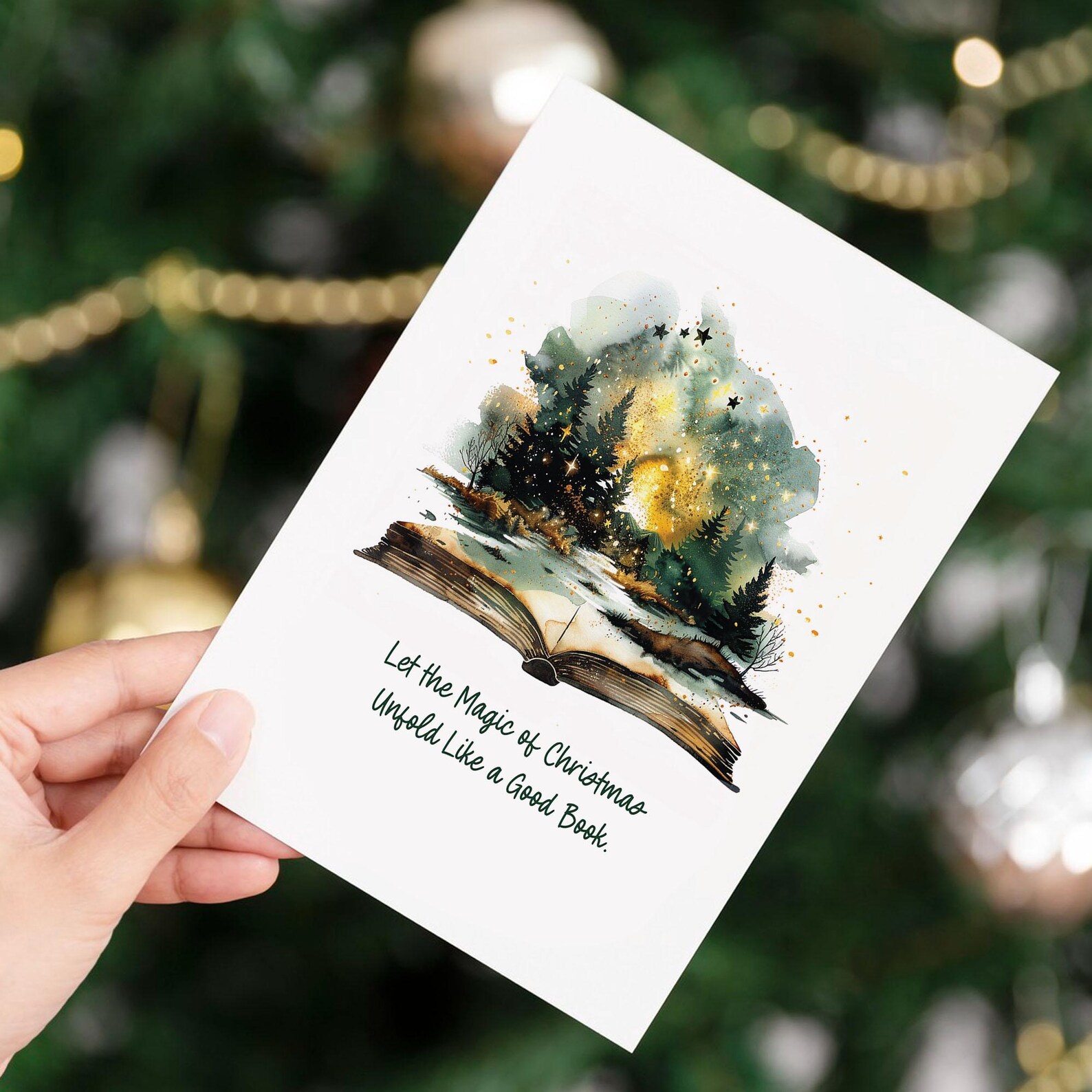 Printable Christmas Card for Readers, Bibliophile, Writers, Book Club ...
