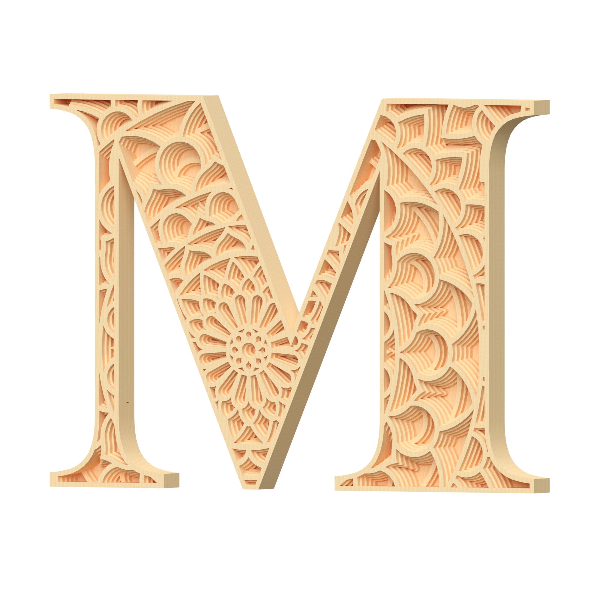 Layered Letter M layered alphabet svg layered letters svg | Etsy