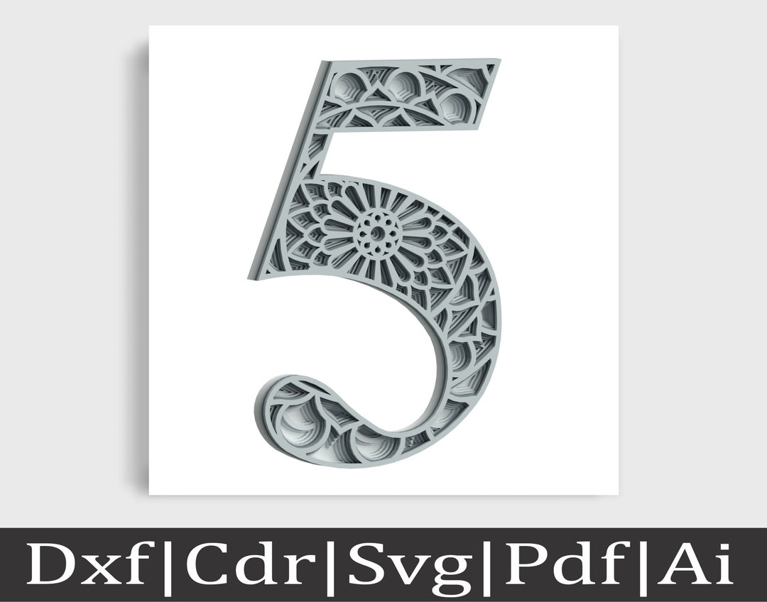 Layered Number 5 Layered Alphabet Svg Layered Letters Svg - Etsy
