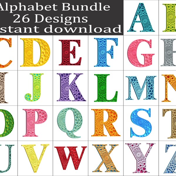 Mandala Letters Svg - Etsy