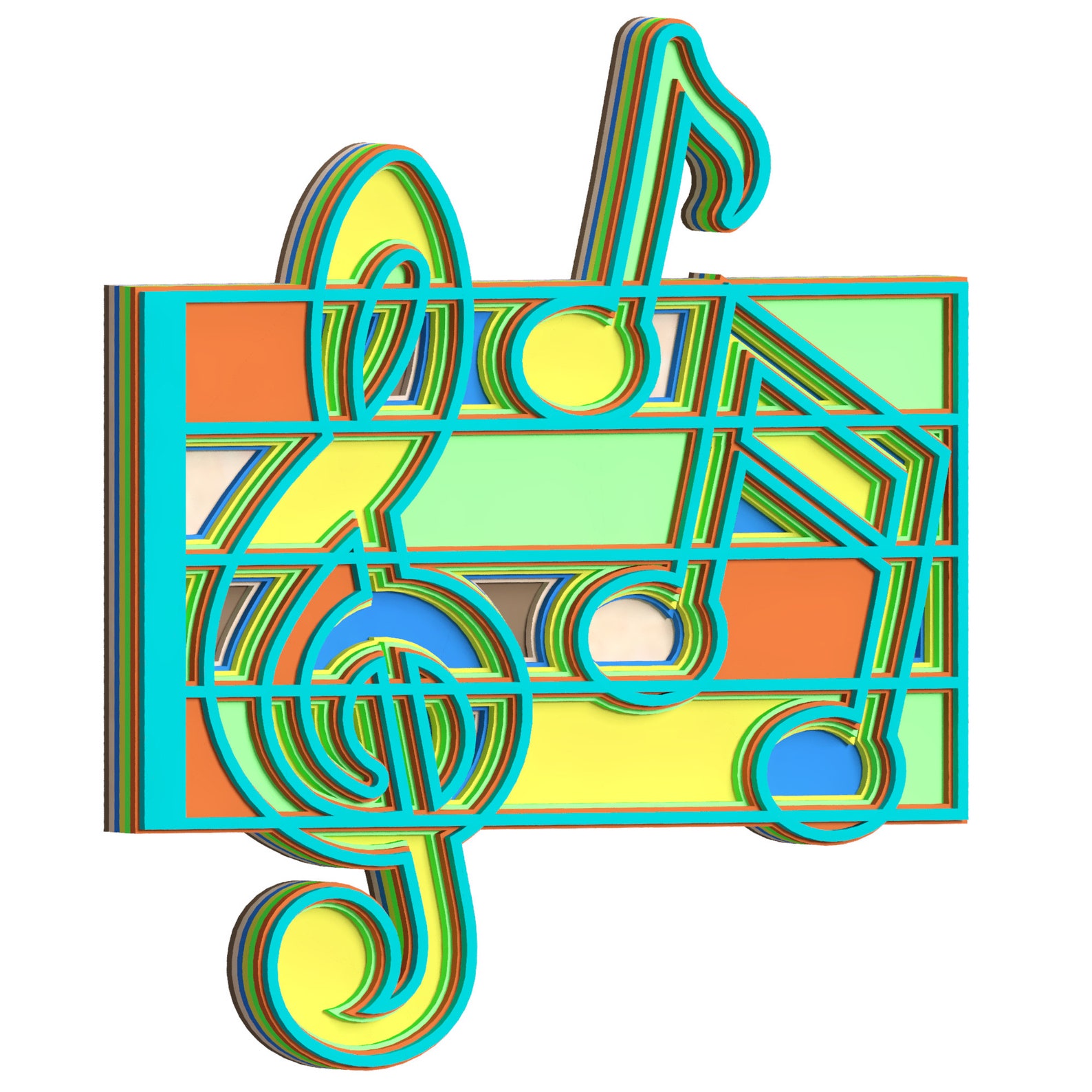 Layered Music for Laser Cut Laser Cut Files Glowforge Files | Etsy