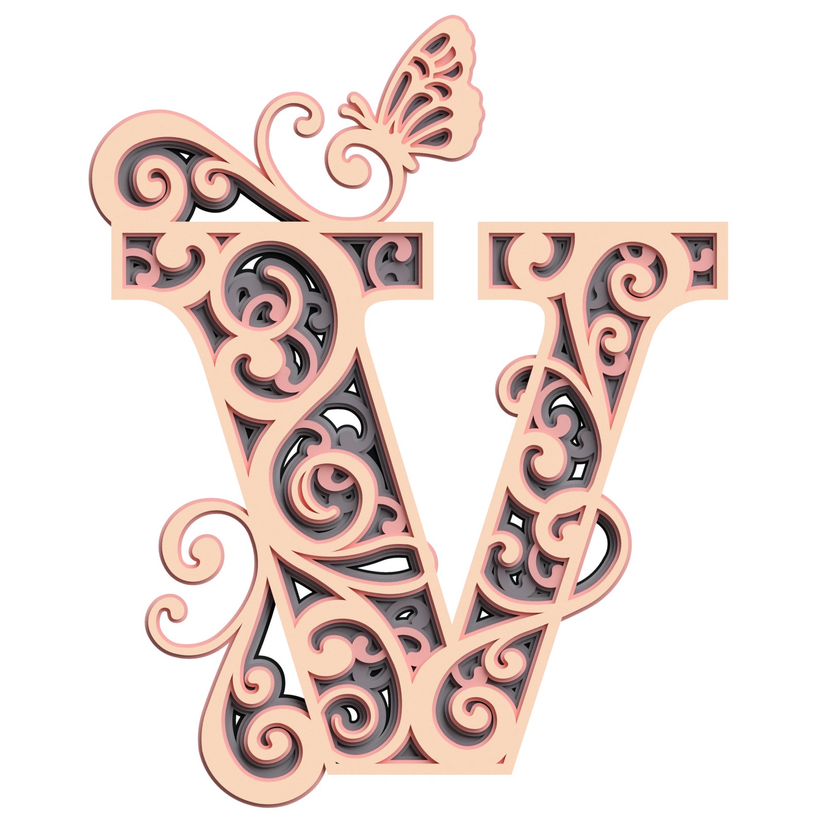 3d Letters SVG Bundle for Laser Cut Layered Floral Alphabet - Etsy Canada