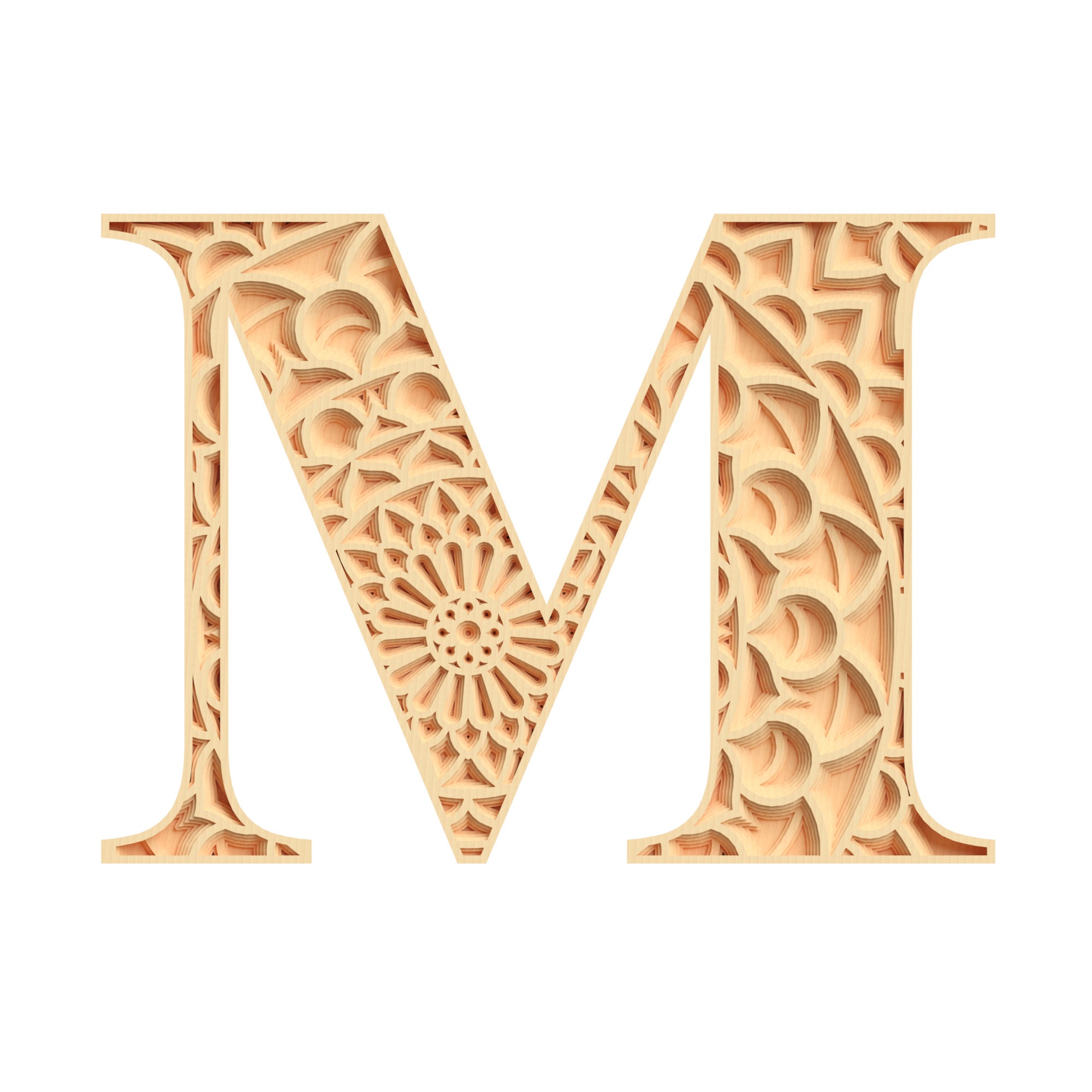 Layered Letter M layered alphabet svg layered letters svg | Etsy