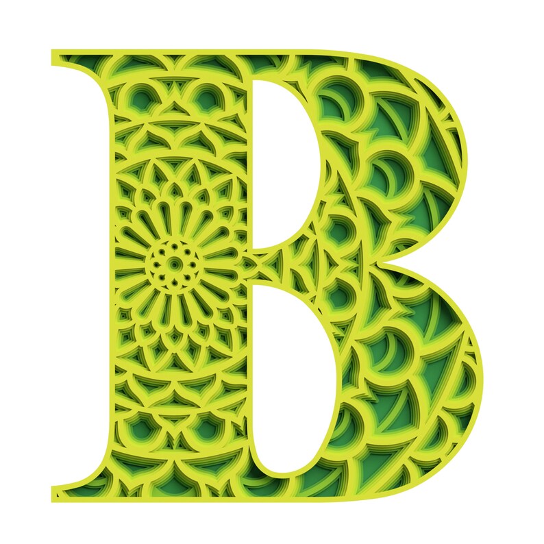 3d Letters SVG Bundle for Laser Cut Layered Alphabet Mandala - Etsy Ireland